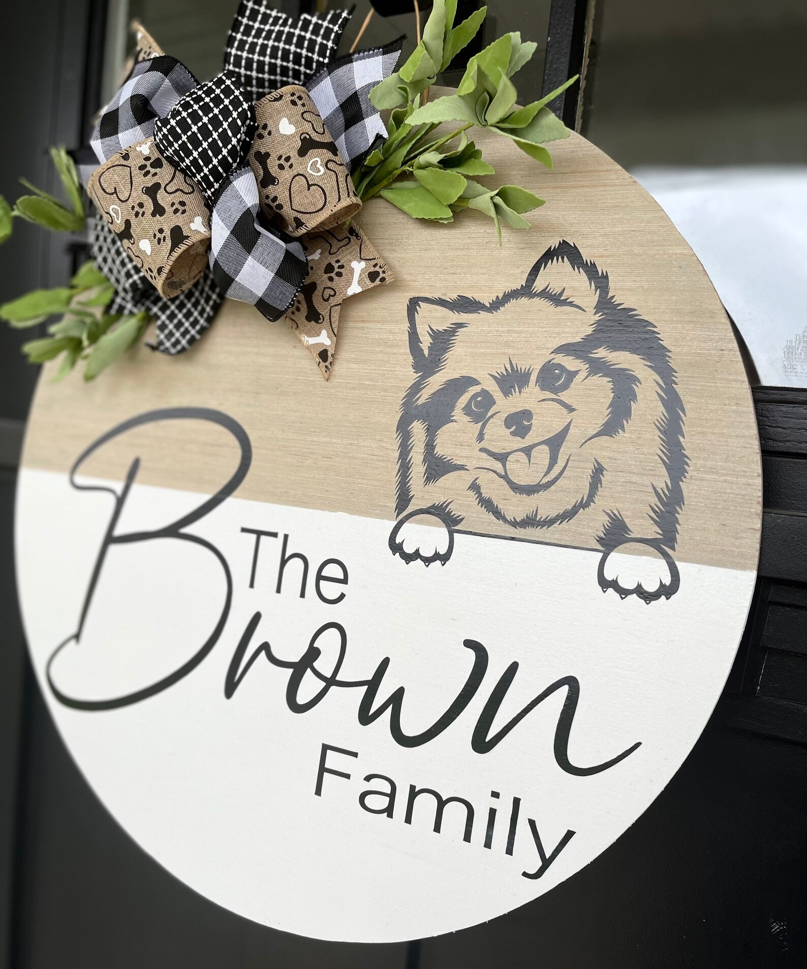 Peeking Dog Door Hanger | Dog Front Door Sign | Front Door Decor ...