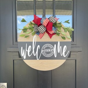 Veteran Door Hanger | Marine Sign | Army Sign | Patriotic Decor | Front ...