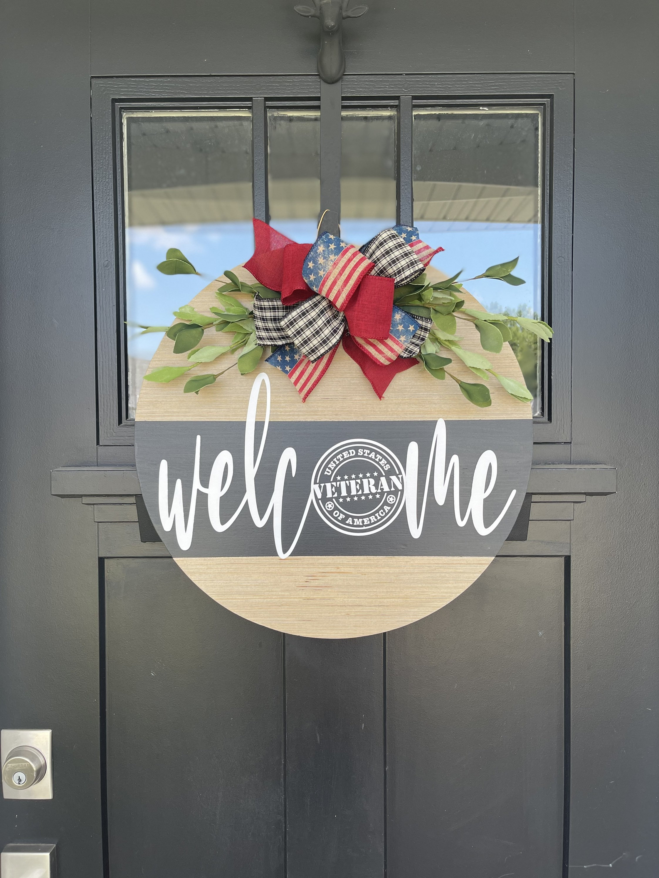 Veteran Door Hanger | Marine Sign | Army Sign | Patriotic Decor | Front ...