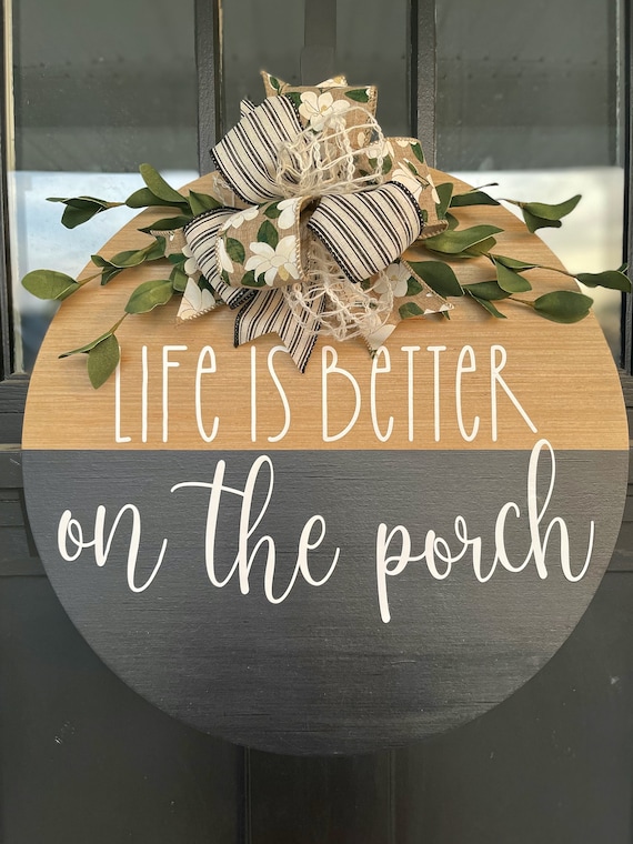 Porch Summer Door Hanger Front Door Decor Life is Better - Etsy