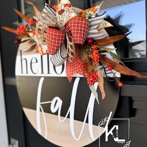 Hello Fall Door Hanger | Fall Decor | Front Door Decor | Fall Porch ...