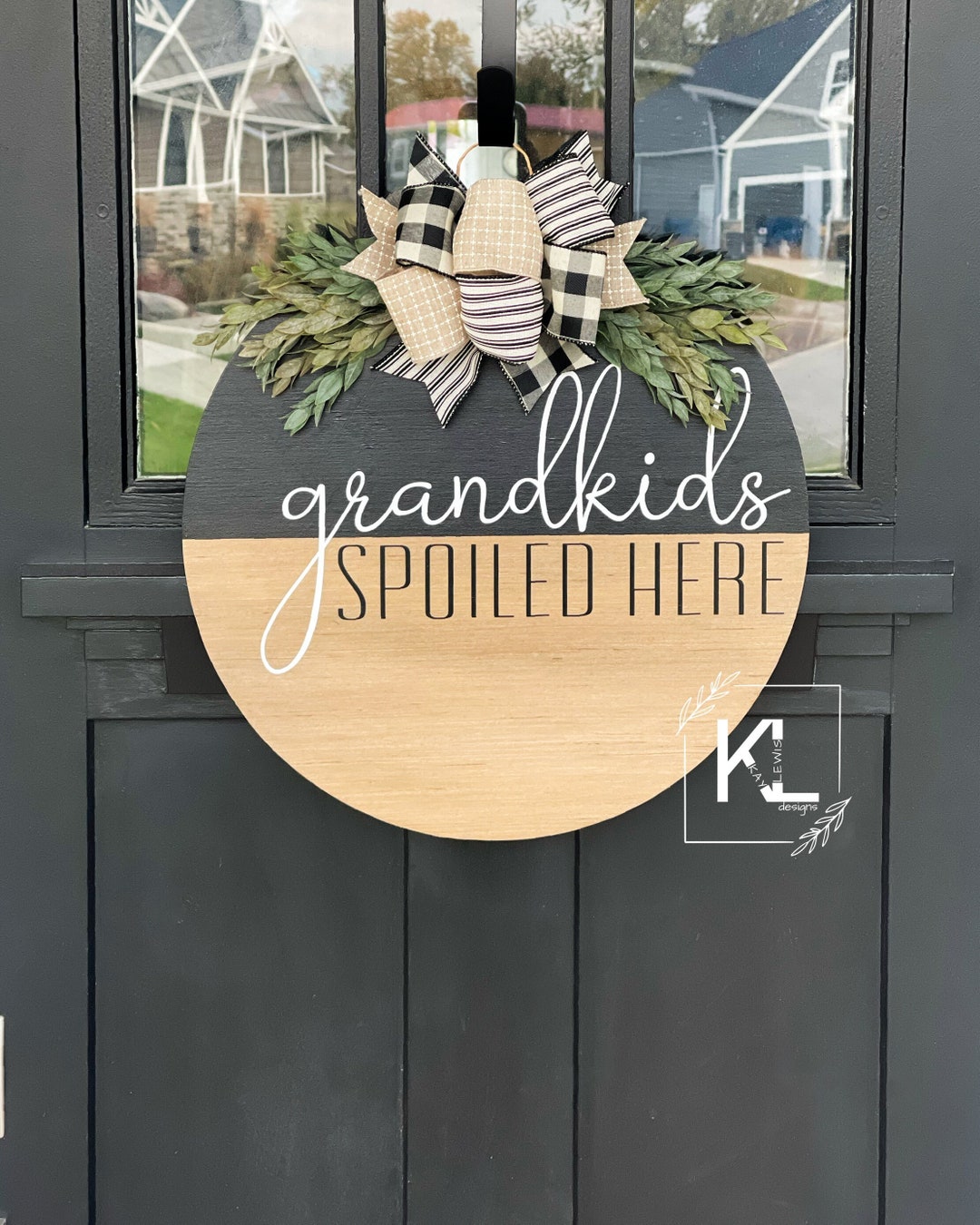 Grandparents Front Door Sign | Front Door Wreath | Grandkids Spoiled ...