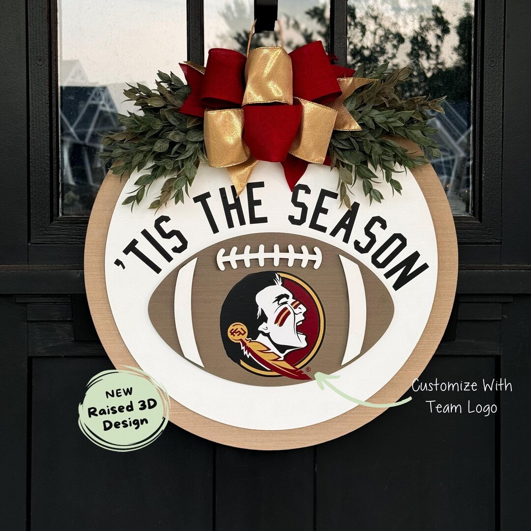 Florida State Front Door Decor | Noles Sign | FSU Wreath | Football ...