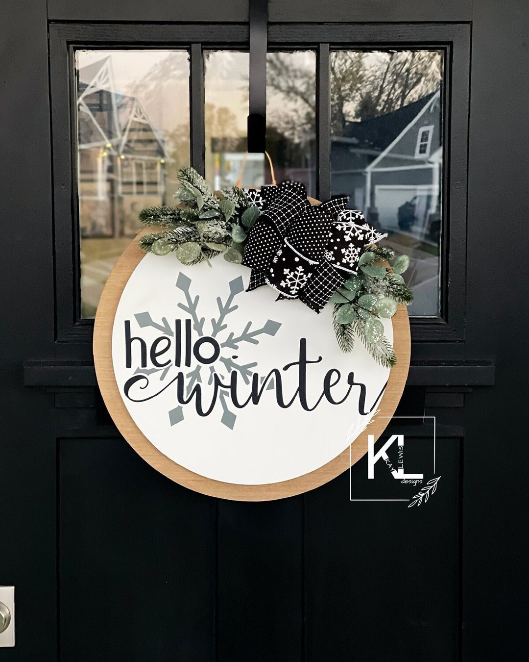 Winter Front Door Decor | Let It Snow | Snowflake Front Door Wreath ...