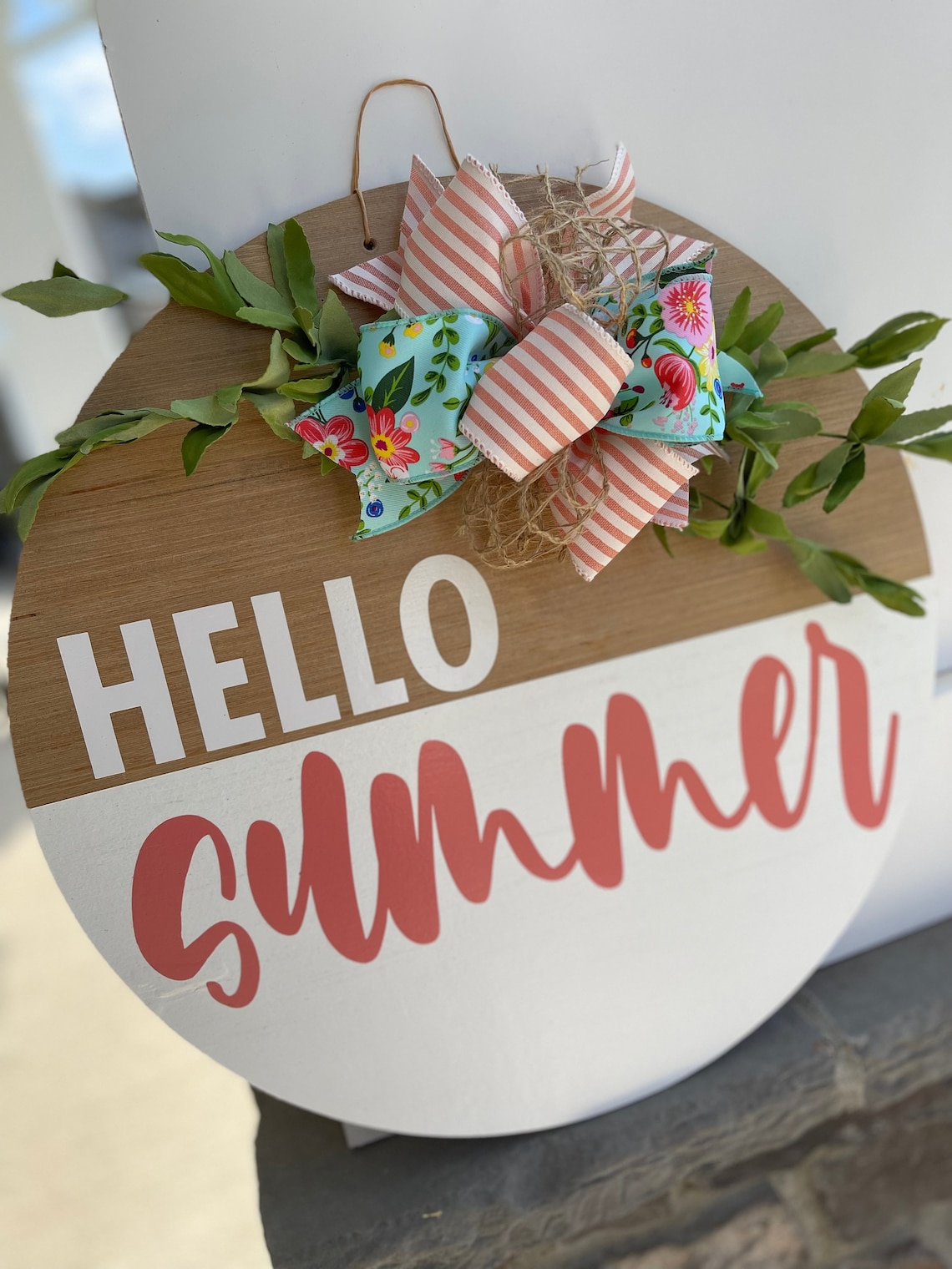 Hello Summer Door Hanger Front Door Decor Summer Door Sign - Etsy