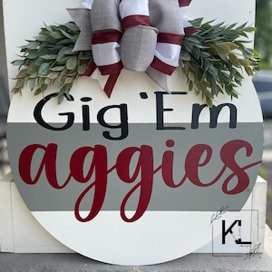 Texas A&M Front Door Decor | Aggies Sign | Texas Aggies Wreath ...