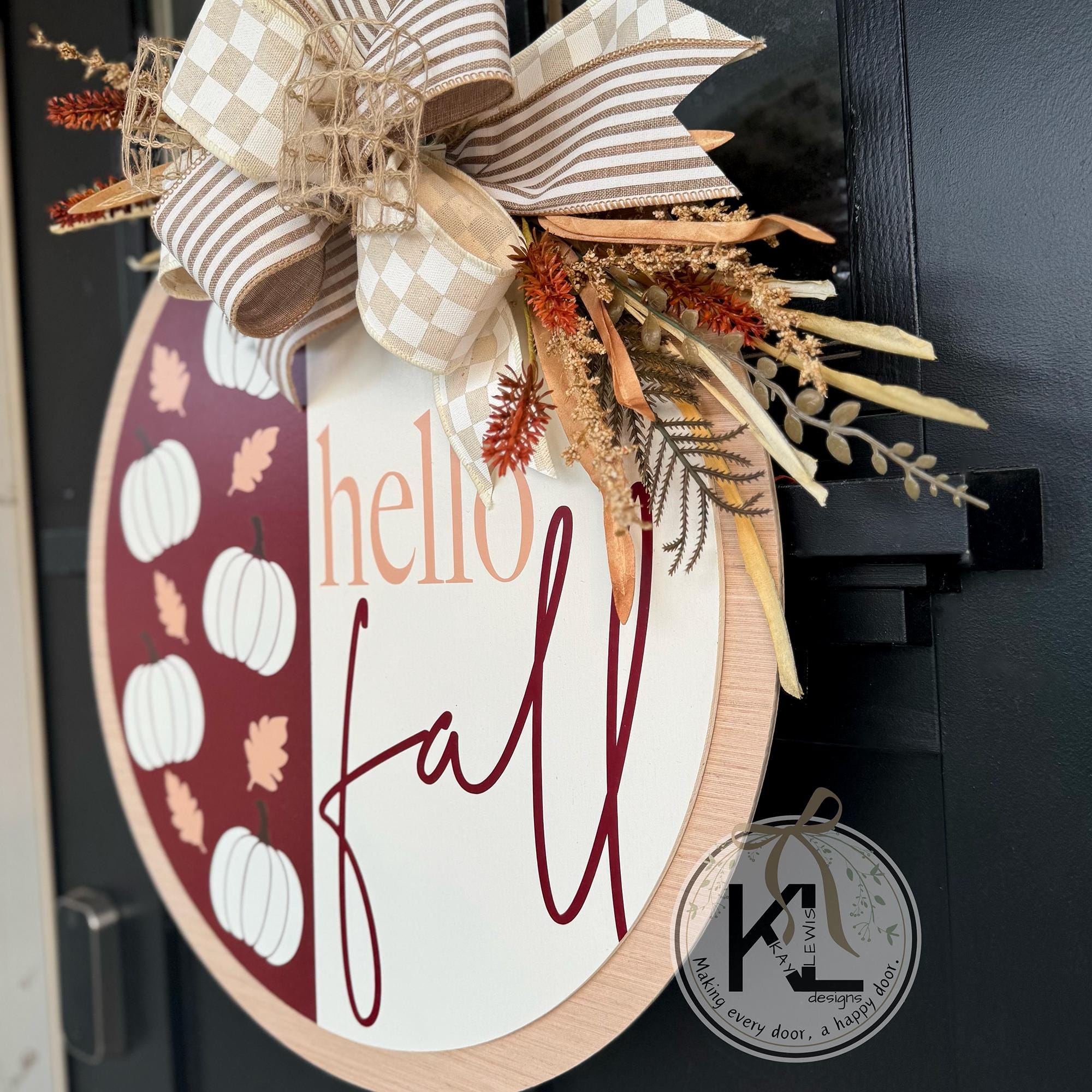 Fall Front Door Decor | Hello Pumpkin | Fall Wreath | Fall Door Hanger ...