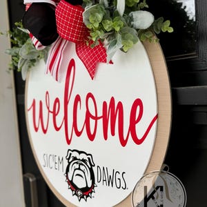 Georgia Door Wreath | Front Door Decor | UGA Door Hanger | Front Door ...
