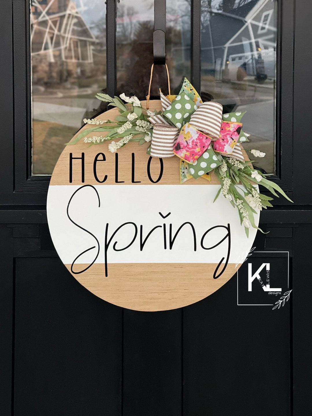 Spring Front Door Decor | Hello Spring Wreath | Spring Wreath | Spring ...