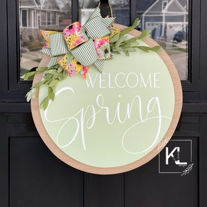 Hello Spring Door Hanger | Front Door Decor | Spring Door Sign | Spring ...