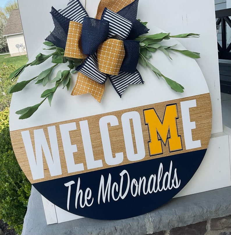 Michigan Wolverine Door Hanger Michigan Wolverine Door Sign - Etsy