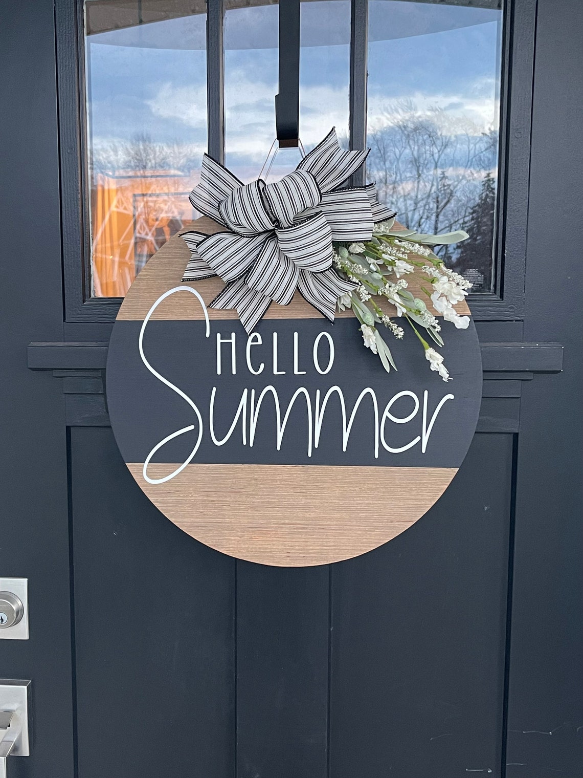 Hello Summer Door Hanger Hello Summer Door Sign Hello - Etsy