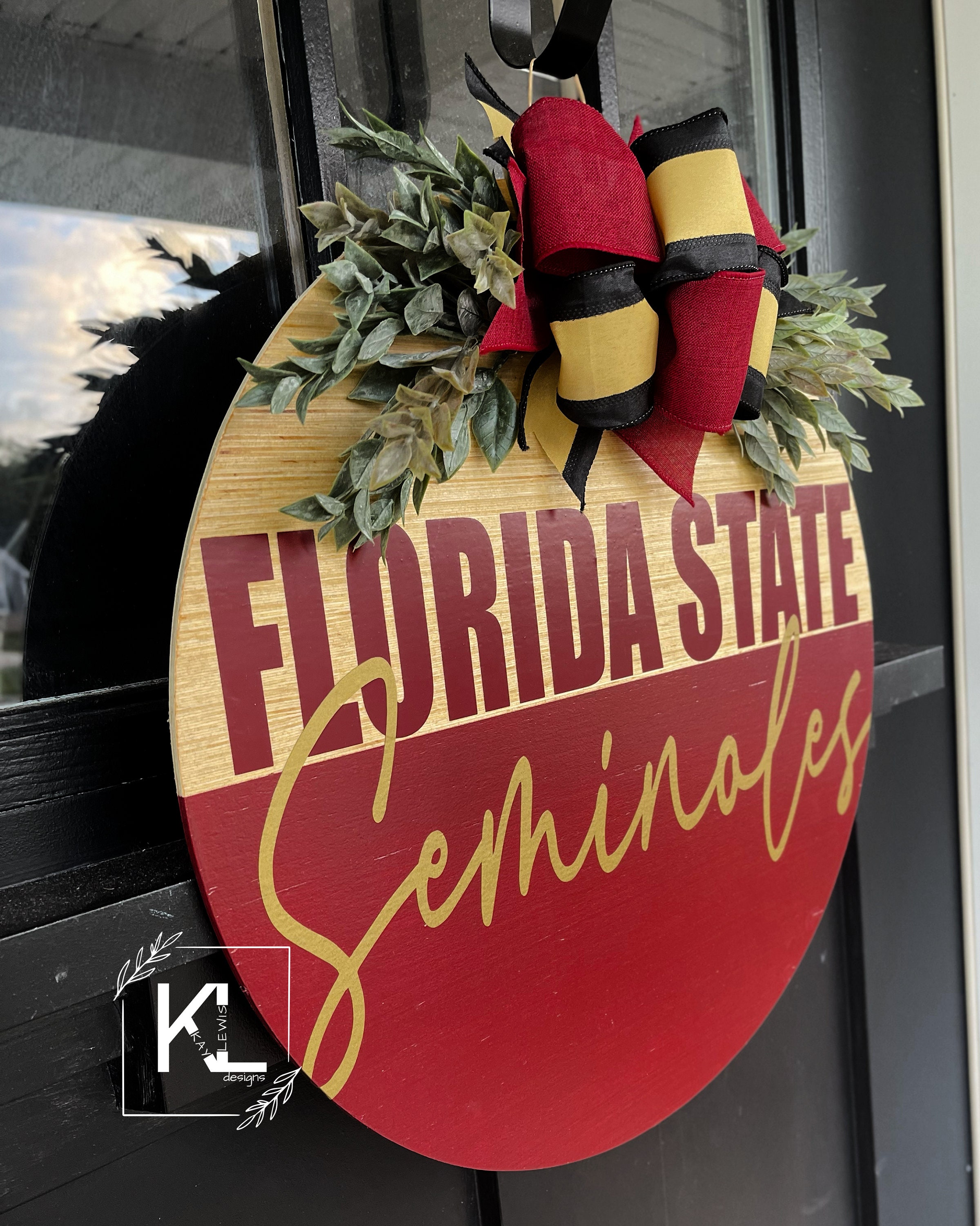 Florida State Front Door Decor | Noles Sign | FSU Wreath | Football ...