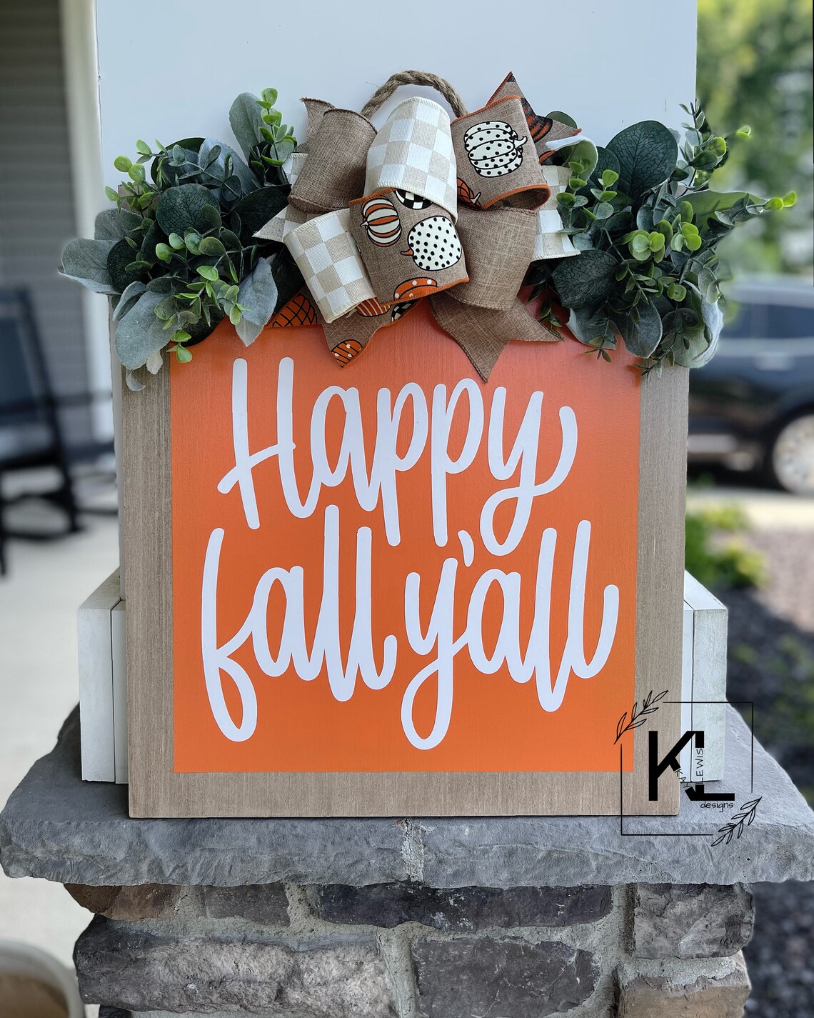Fall Front Door Decor | Happy Fall Y'all | Fall Front Door Sign | Fall ...