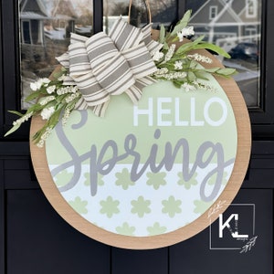 Hello Spring Door Hanger | Front Door Decor | Spring Door Sign | Spring ...