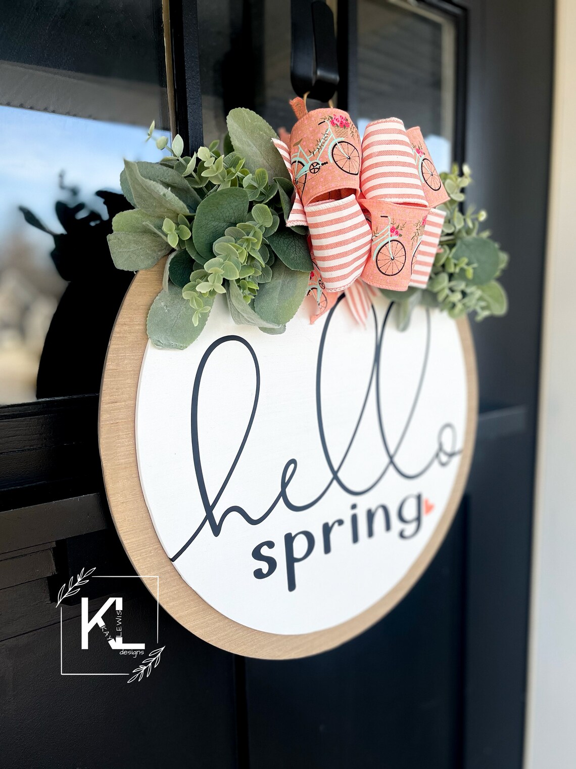 Hello Spring Door Hanger | Front Door Decor | Spring Door Sign | Spring ...