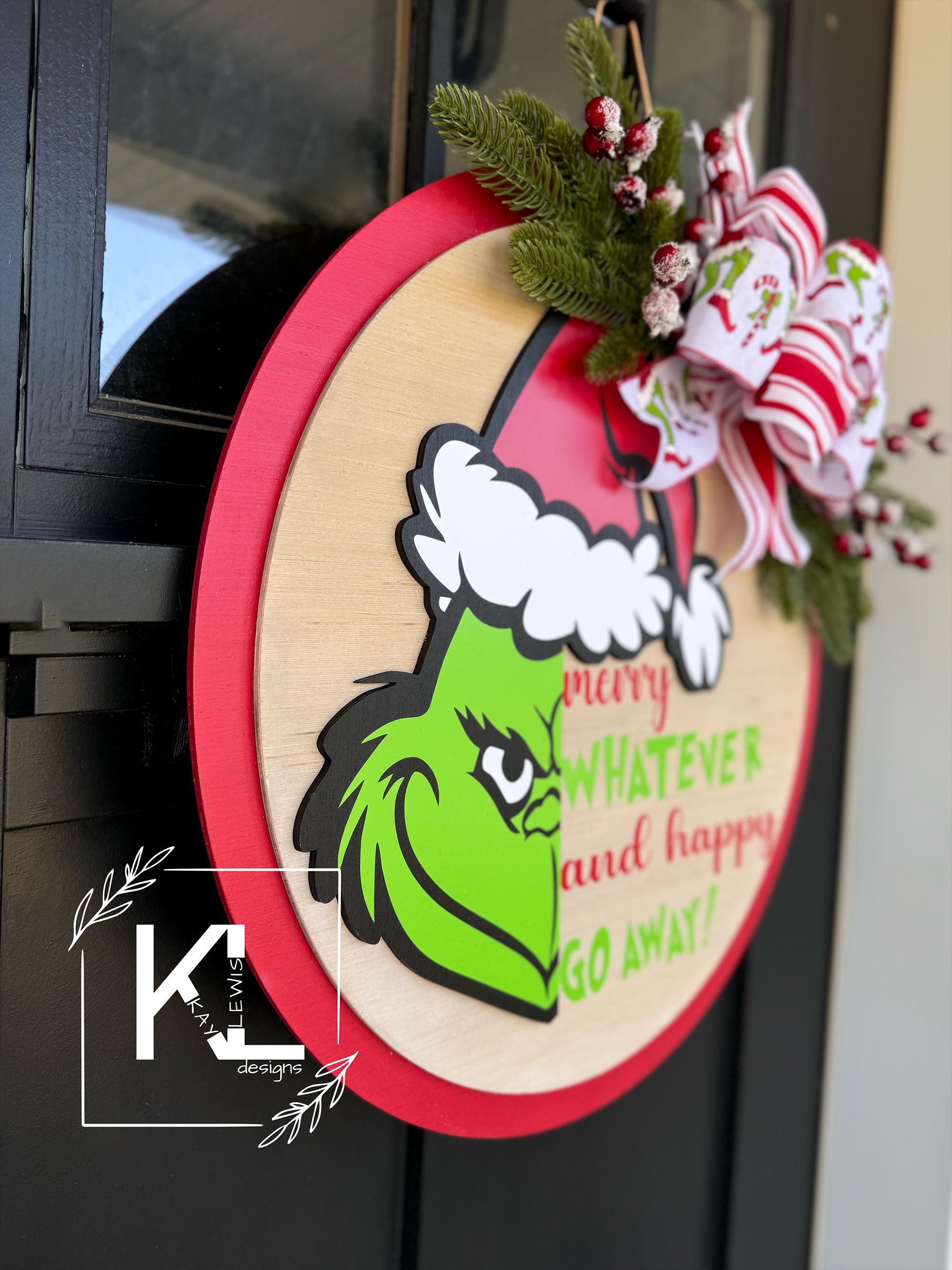 Grinch Door Sign | Christmas Front Door Decor | Grinch Wreath | Grinch ...