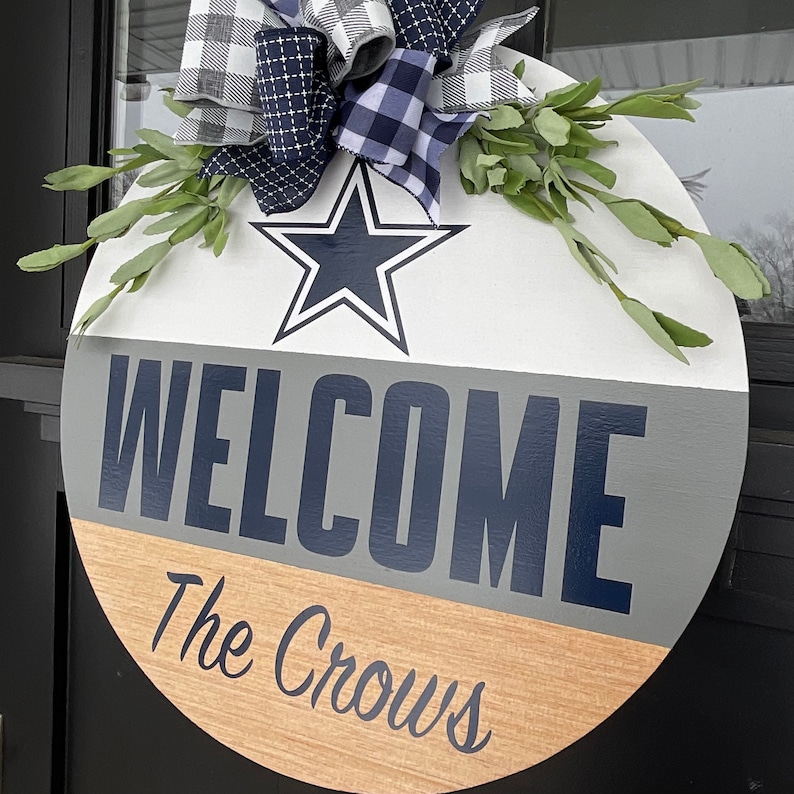 Cowboys Welcome Sign Front Door Decor Dallas Cowboys - Etsy