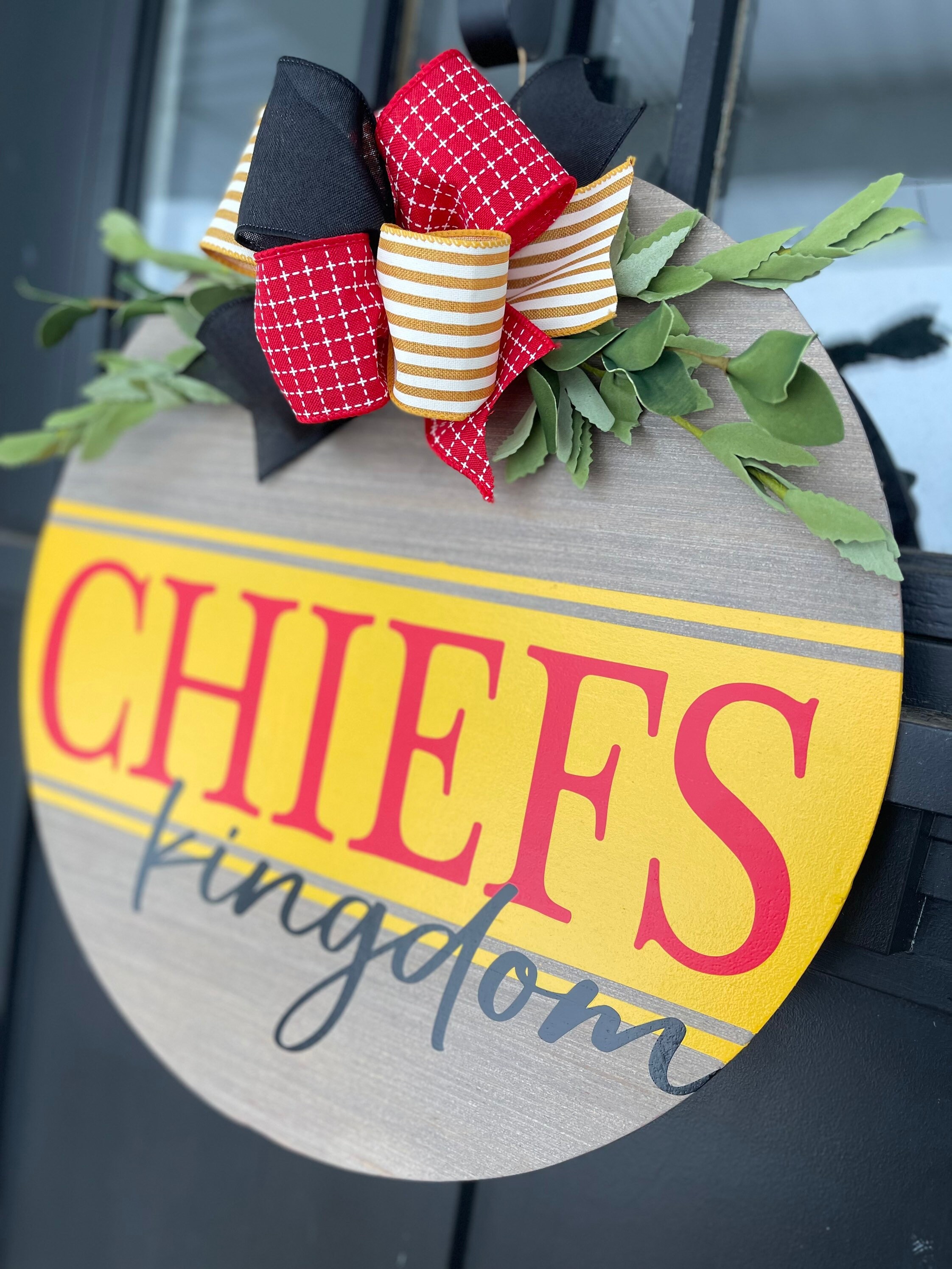 Kansas City Chiefs Sign | Chiefs Door Hanger | KC Chief Door Sign ...