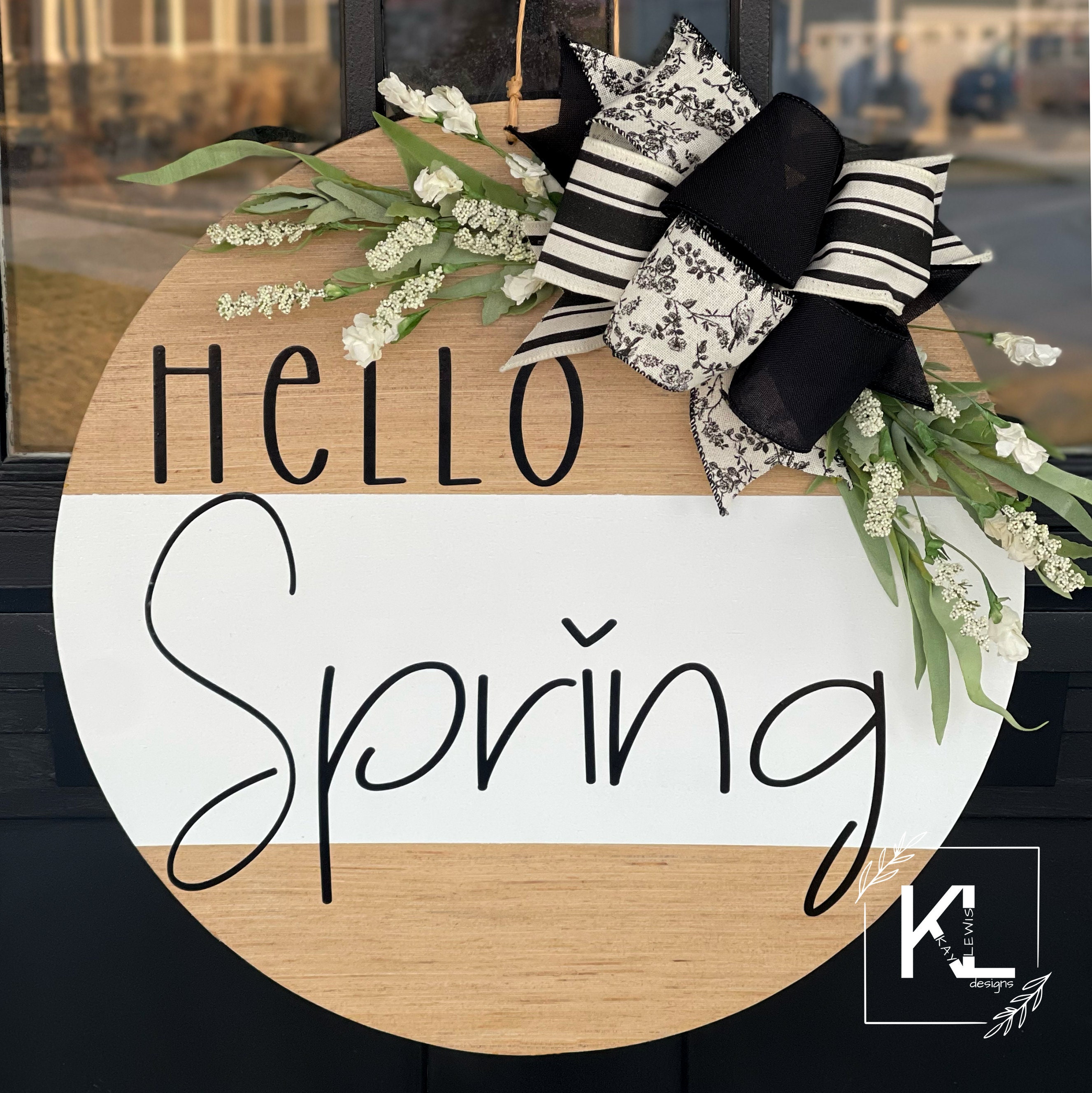 Hello Spring Door Hanger | Easter Door Hanger | Front Door Decor ...