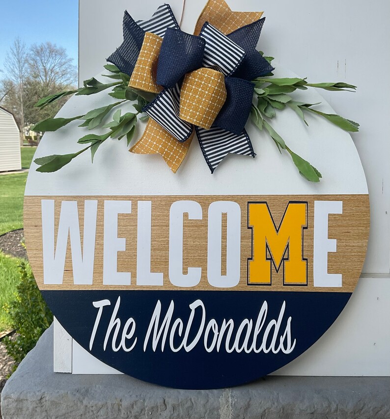 Michigan Wolverine Door Hanger Michigan Wolverine Door Sign - Etsy