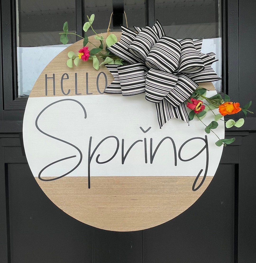 Hello Spring Door Hanger | Easter Door Hanger | Front Door Decor ...