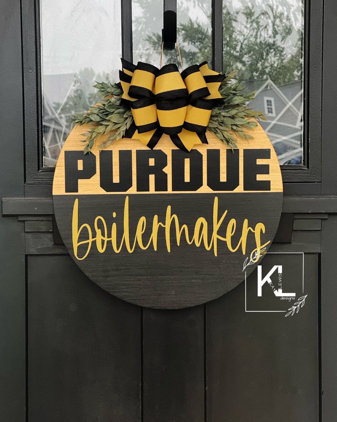 Purdue Front Door Decor | Boilermakers Sign | Purdue Wreath | Football ...