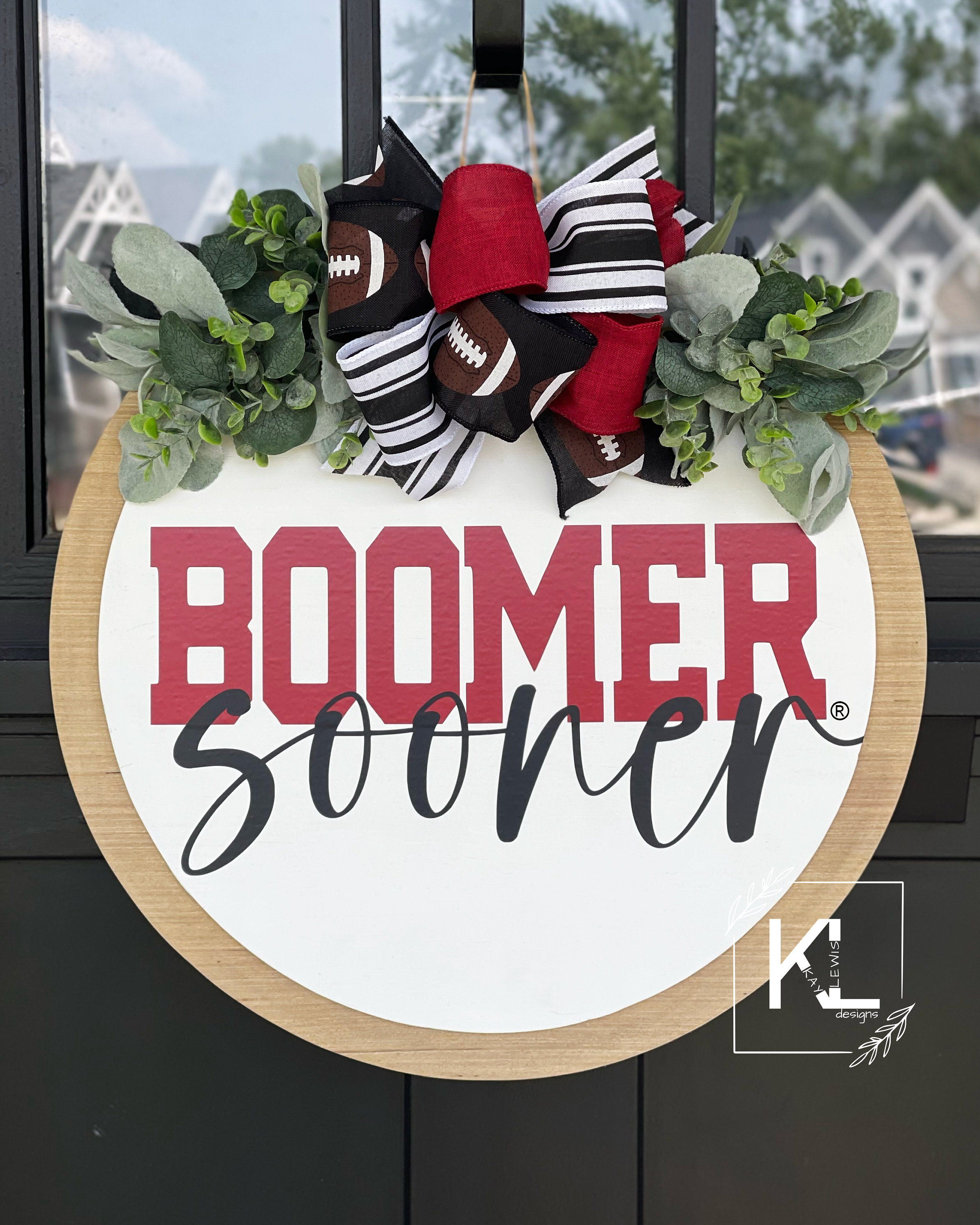 Oklahoma Sooners Front Door Decor | Boomer Sooner Sign | OU Wreath | OU ...