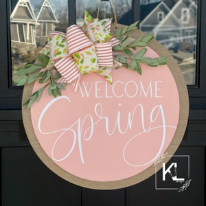 Hello Spring Door Hanger | Front Door Decor | Spring Door Sign | Spring ...
