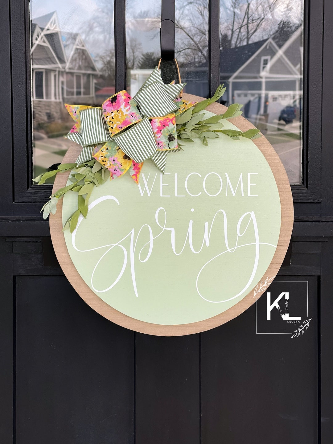Hello Spring Door Hanger | Front Door Decor | Spring Door Sign | Spring ...