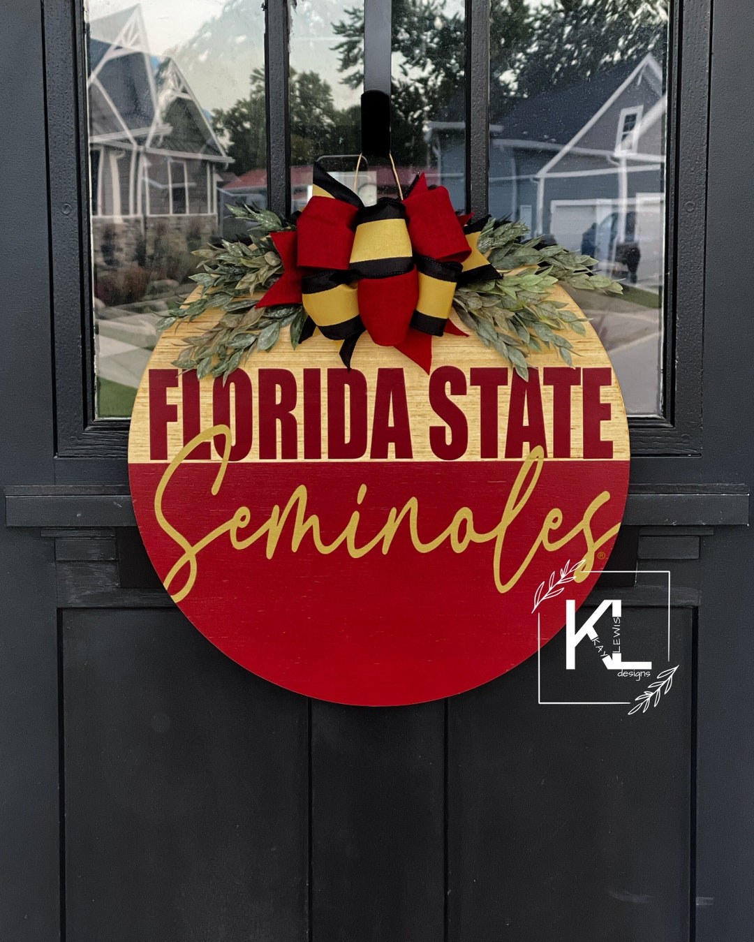 Florida State Front Door Decor | Noles Sign | FSU Wreath | Football ...