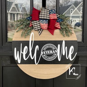 Veteran Door Hanger | Military Wreath | Army Sign | Patriotic Decor ...