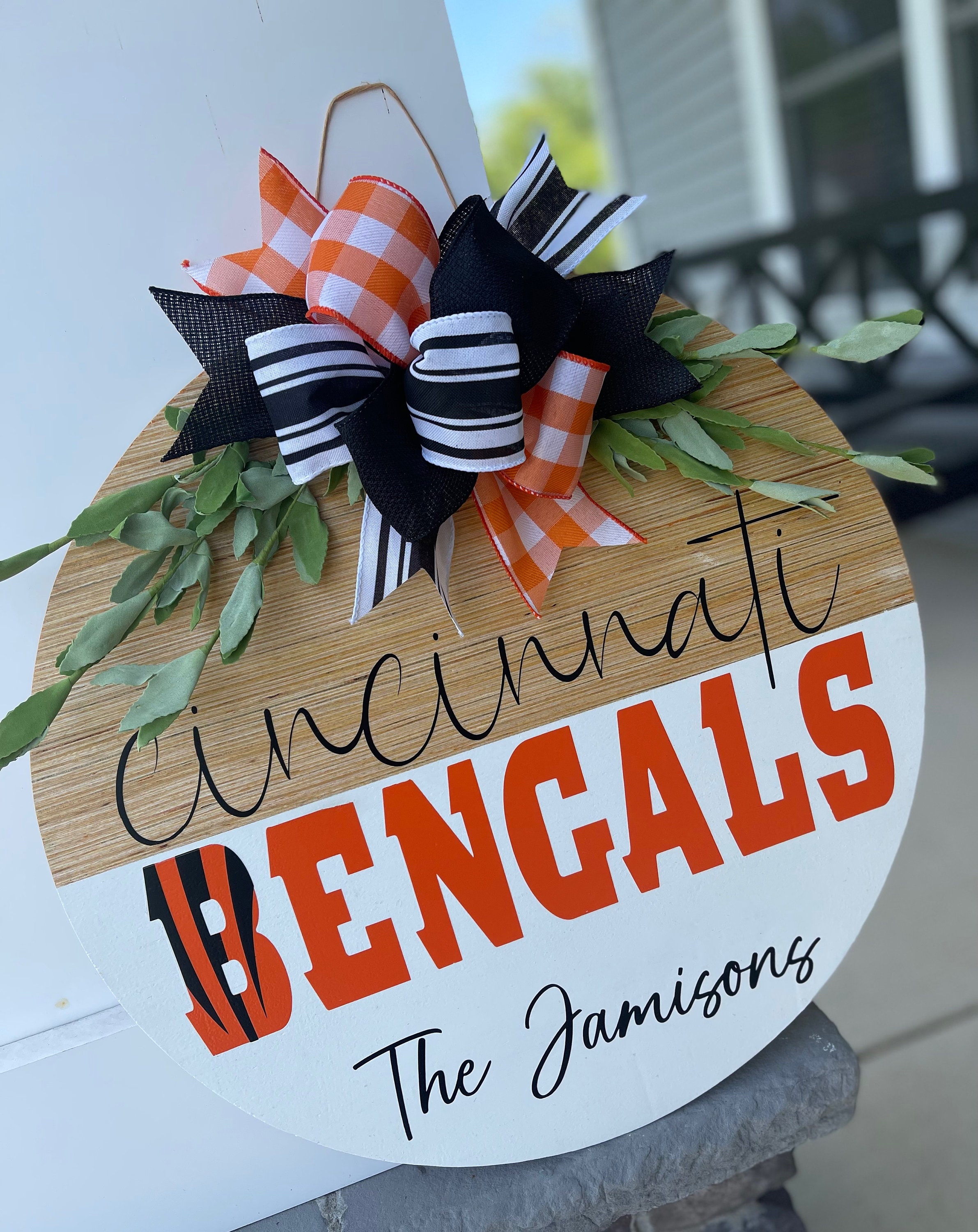 Cincinnati Bengals Door Hanger Front Door Decor Cincinnati - Etsy