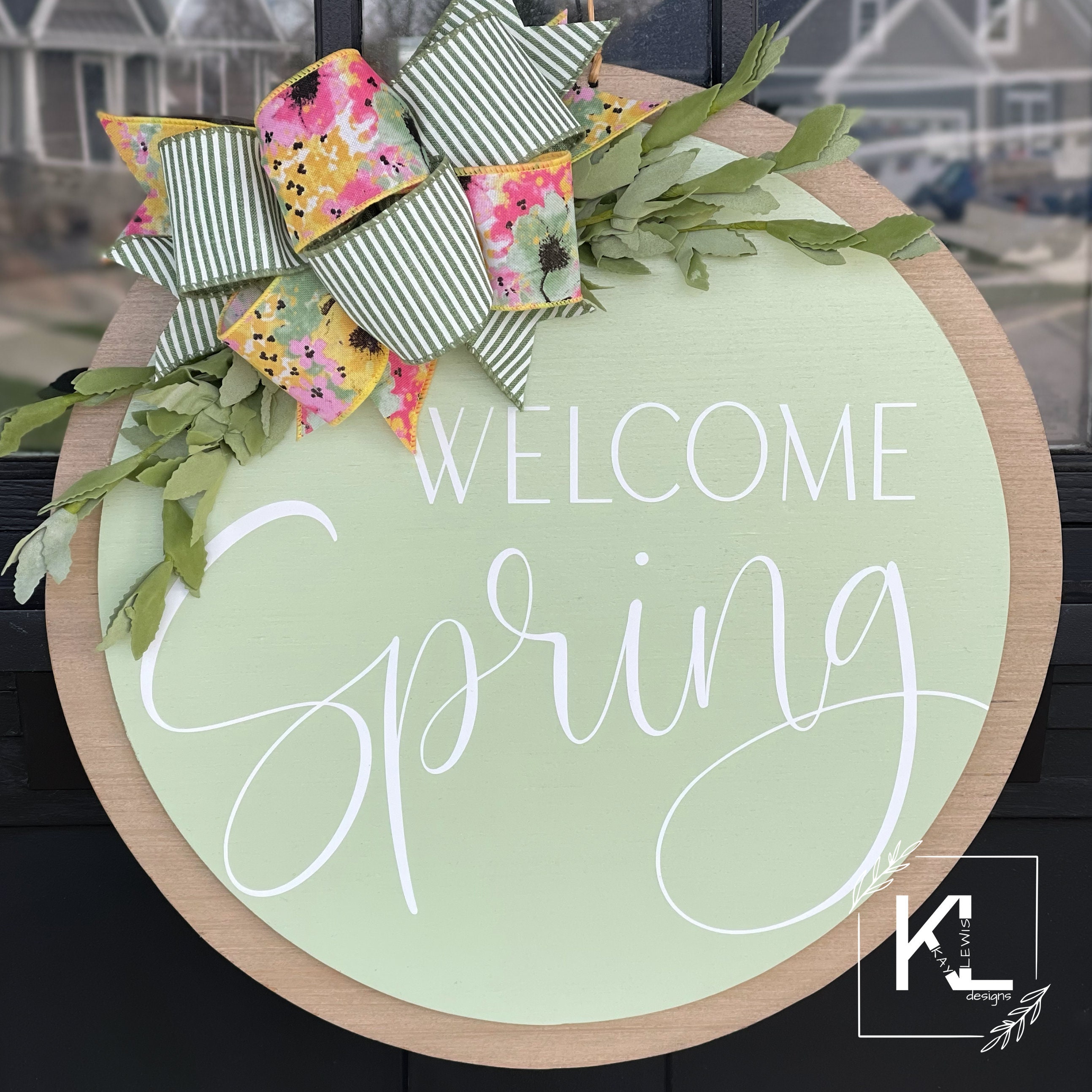 Hello Spring Door Hanger | Front Door Decor | Spring Door Sign | Spring ...
