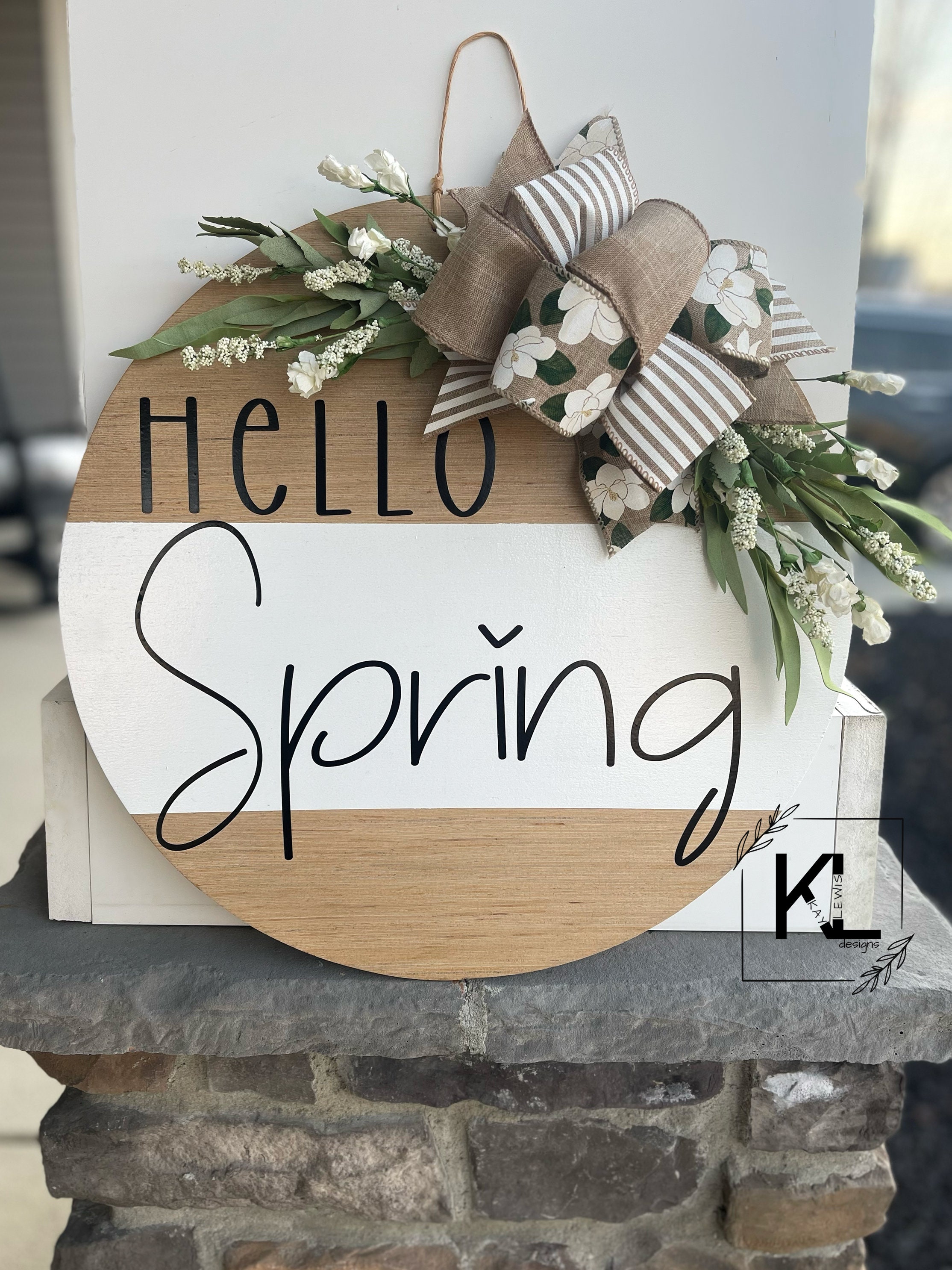 Hello Spring Door Hanger | Easter Door Hanger | Front Door Decor ...
