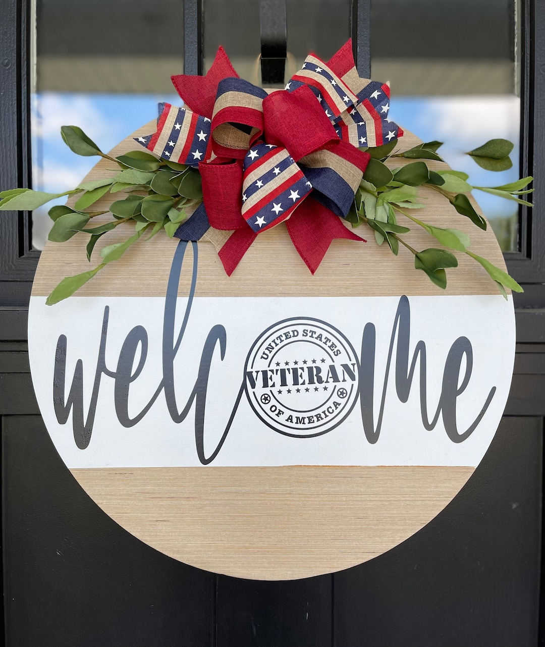 Veteran Door Hanger | Marine Sign | Army Sign | Patriotic Decor | Front ...