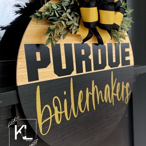 Purdue Front Door Decor | Boilermakers Sign | Purdue Wreath | Football ...