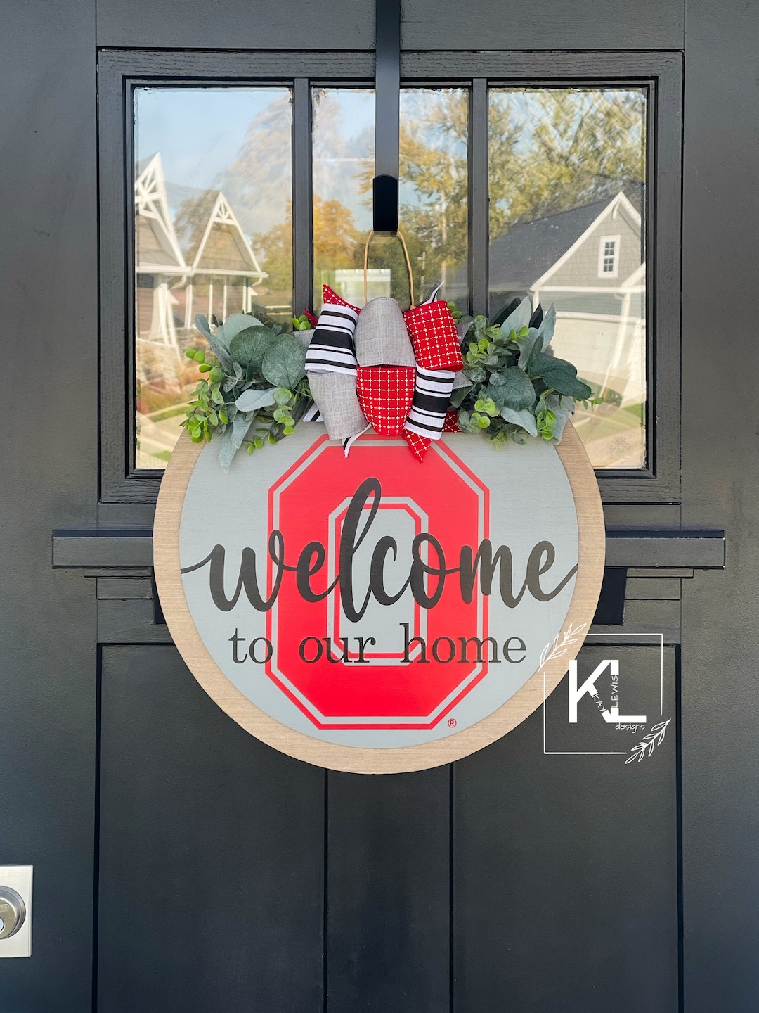 Ohio State Door Hanger | Ohio State Buckeyes | Ohio State Wreath ...