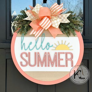 Hello Summer Door Hanger | Front Door Decor | Summer Door Sign | Summer ...