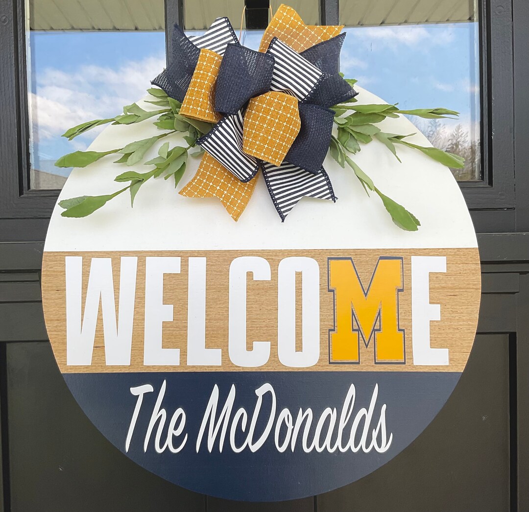 Michigan Wolverine Door Hanger Michigan Wolverine Door Sign - Etsy