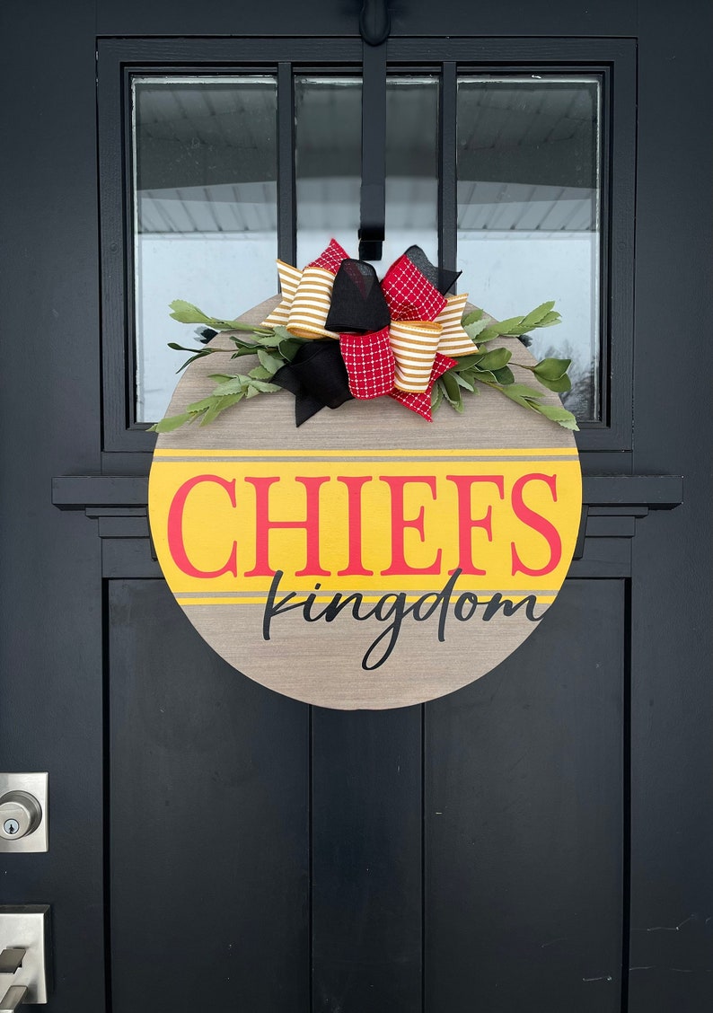 Kansas City Chiefs Sign | Chiefs Door Hanger | KC Chief Door Sign ...