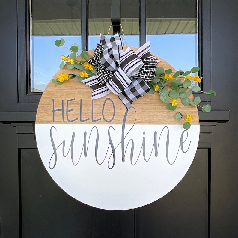 Hello Sunshine Door Hanger Lemon Front Door Decor Lemon - Etsy
