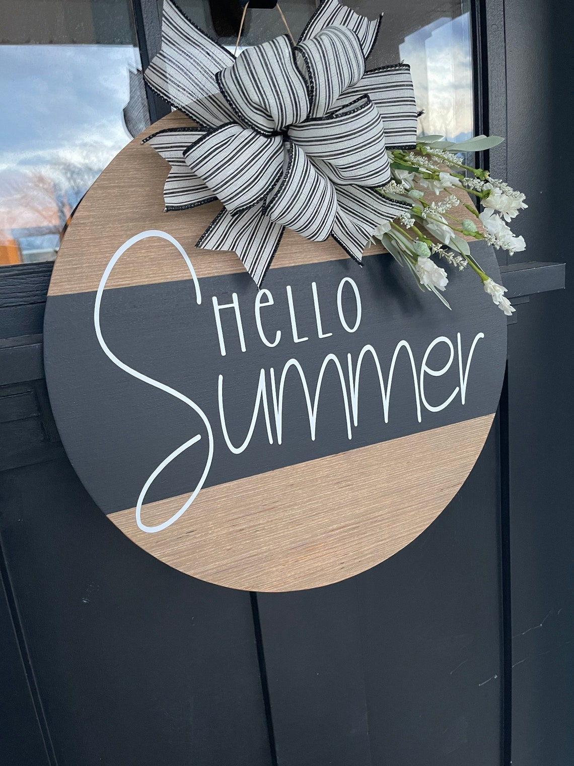 Hello Summer Door Hanger Hello Summer Door Sign Hello - Etsy