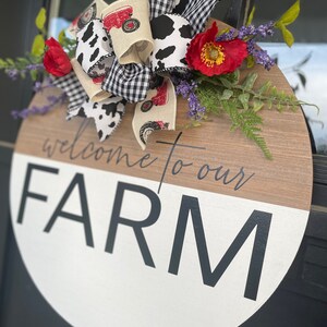 Farm Door Hanger | Welcome Front Door Decor | Farmhouse Door Sign ...