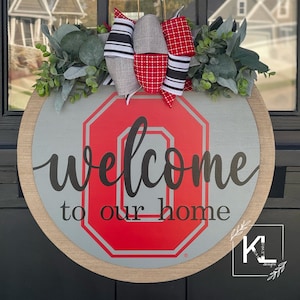 Ohio State Door Hanger | Ohio State Buckeyes | Ohio State Wreath ...