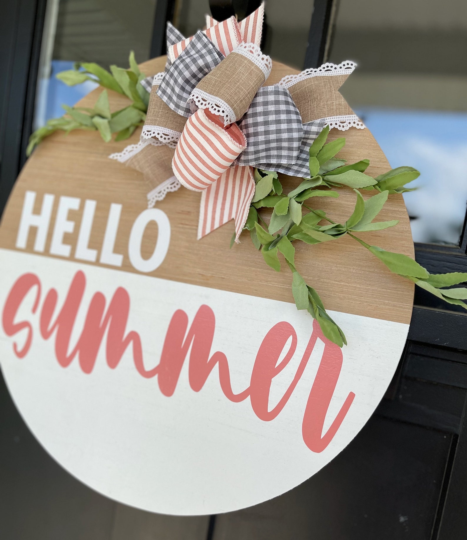 Hello Summer Door Hanger Front Door Decor Summer Door Sign | Etsy