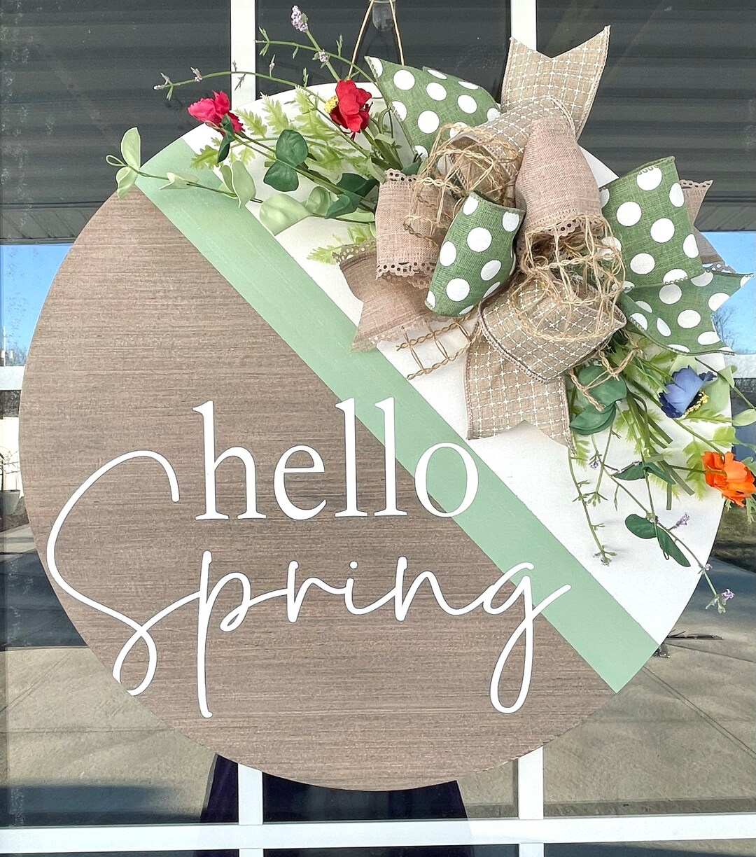 Spring Front Door Decor | Hello Spring Wreath | Spring Wreath | Spring ...