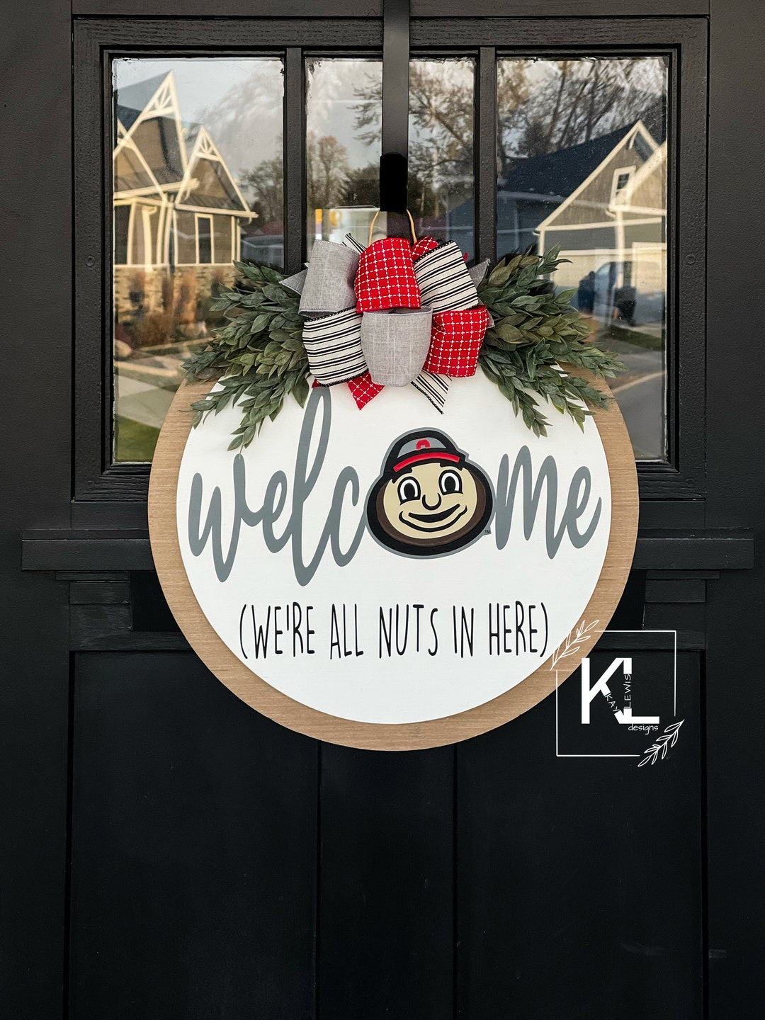 Ohio State Door Hanger | Ohio State Buckeyes | Ohio State Wreath ...