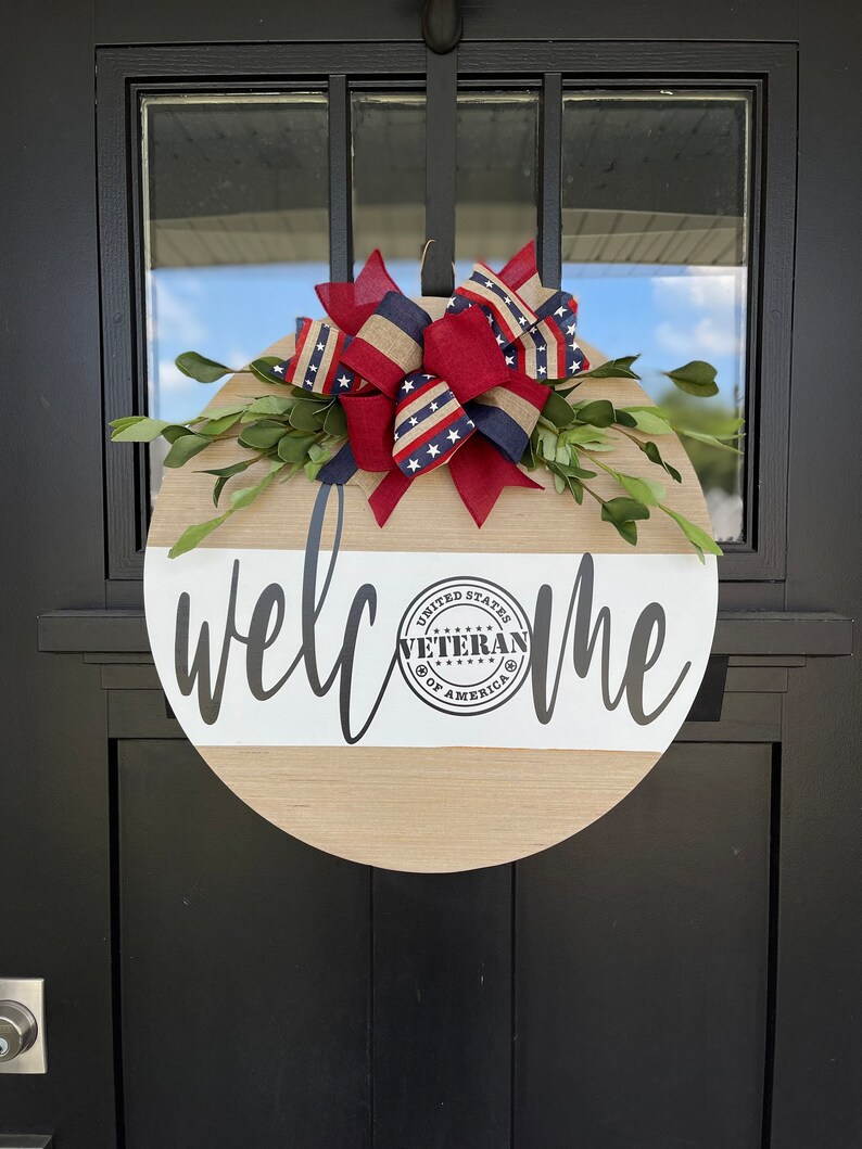Veteran Door Hanger | Marine Sign | Army Sign | Patriotic Decor | Front ...