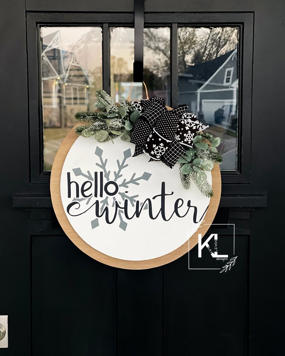 Winter Front Door Decor Let It Snow Snowflake Front Door Wreath Winter ...
